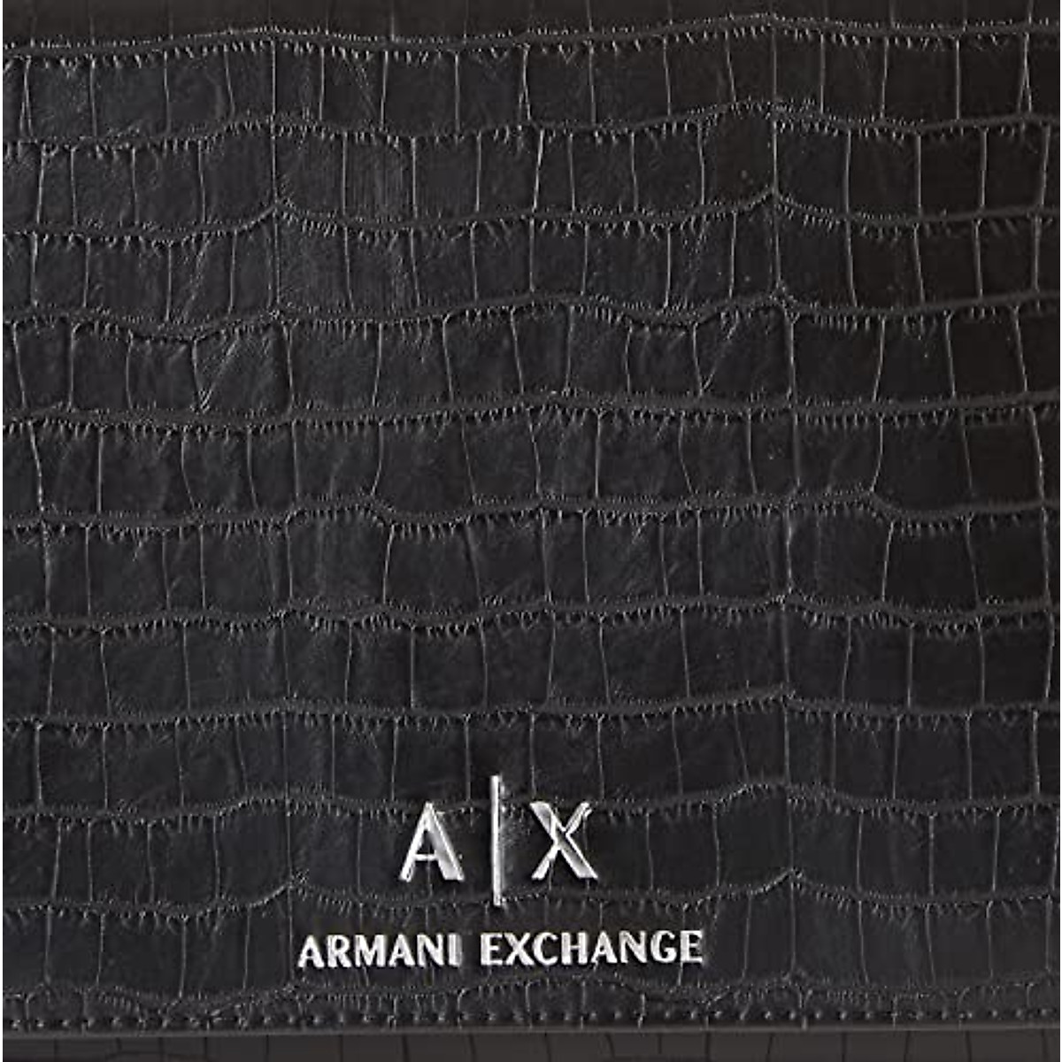A|X Armani Exchange Women's Flap Top Handle Medium Crossbody Bag, Black, OS