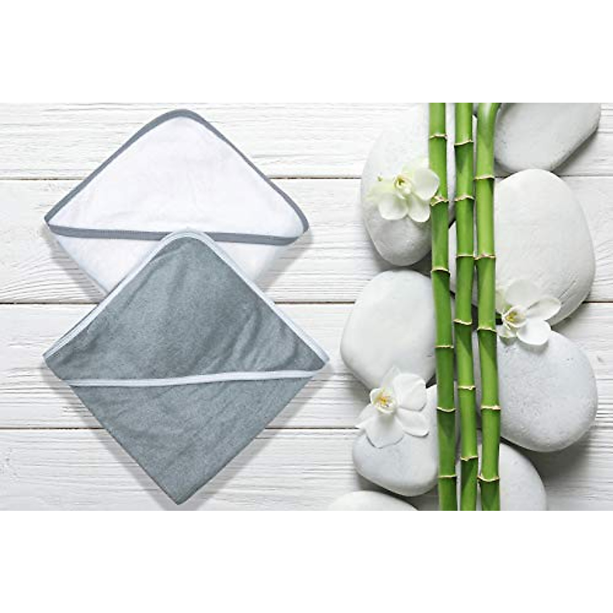 2 Pack Premium Bamboo Baby Bath Towel - Ultra Absorbent - Ultra Soft Hooded Towels for Babies,Toddler,Infant - Newborn Essential -Perfect Baby Registry Gifts for Boy Girl