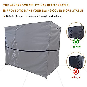 Patio Swing Cover, 3 Triple Seater Hammock Cover Garden Swing Cover Waterproof Hammock Glider Chair Cover Outdoor Swing Cover UV Resistant Swing Canopy Cover(81L x 49 D x 67 H inch)