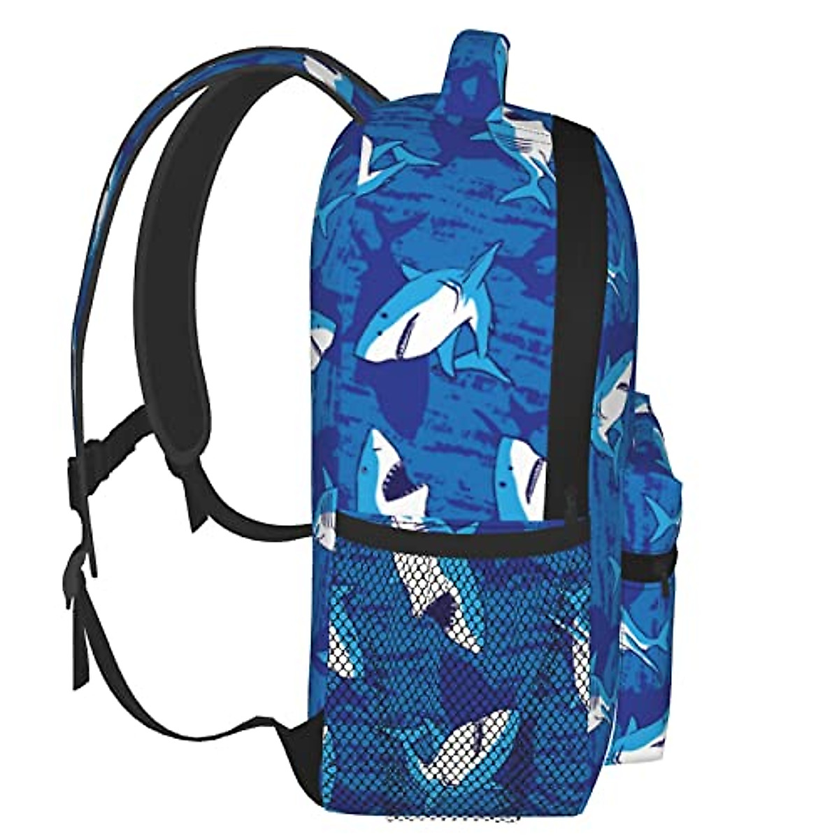YSBKN Kid's Mini Backpack 12 inch Blue Sharks Backpack Schoolbag Preschool Kindergarten Children Bag Nursery Travel Bag for Toddler Boys Girls Age 3-7