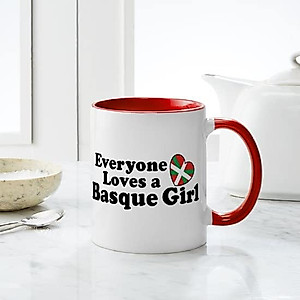 CafePress Everyone Loves A Basque Girl Mug Ceramic Coffee Mug, Tea Cup 11 oz