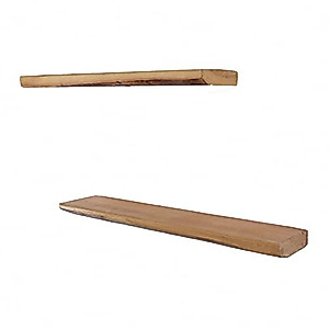 VINTAYARD Rustic Wood Floating Shelves, Wooden Shelf for Farmhouse Wall Decor, Set of 2 Shelves Made from American Wood (Weathered Wood, 24 in)