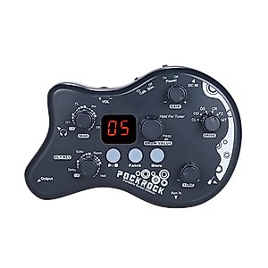summina Guitar Pedal Multi Effects Guitar Pedal Guitar Delay Pedal Guitar Loop Pedal Portable Multi-effects Processor Effect Pedal 15 Effect Types 40 Drum Rhythms Tuning Function - Grey
