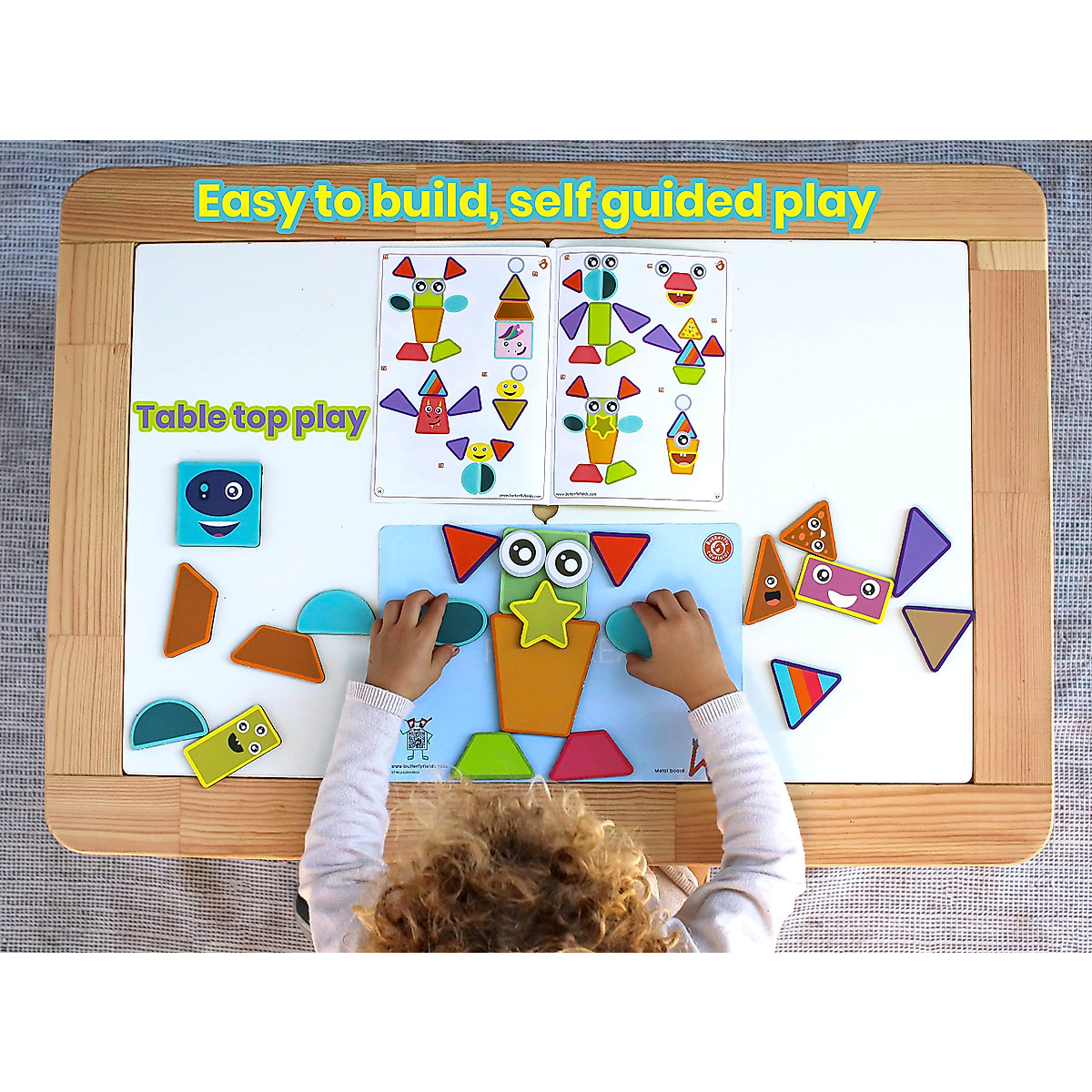 ButterflyEdufields 100+ Magnetic Puzzles for Kids 3 4 5 Years Old | Mix & Match Fun Shapes & Emoticons 100+ Play Challenges | Creative Birthday Gift for Kids