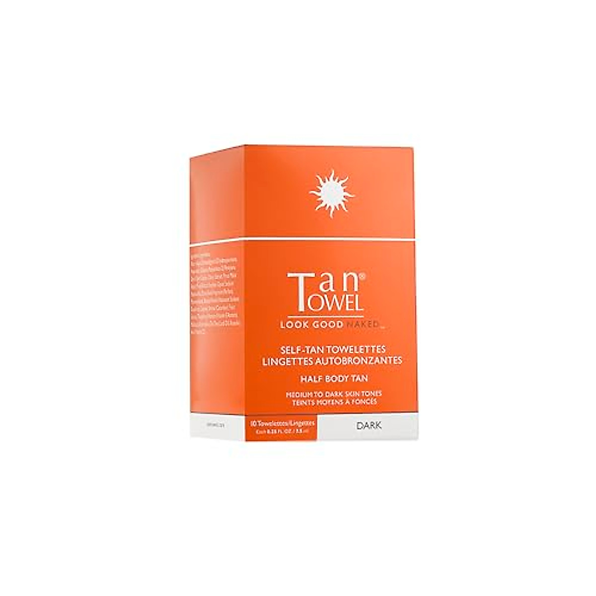 TanTowel Half Body Tan Towelettes - 10 Pack, Dark, 10 Count (Pack of 1)