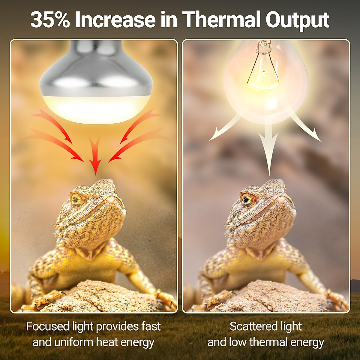 REPTI ZOO 50W Reptile Heat Lamp Bulb,2 Pack Intense Spot Basking Light,UVA Daylight Heating Lamp Bulb for Reptile & Amphibians & Chicken Brooder,Bearded Dragon, Lizard, Tortoise