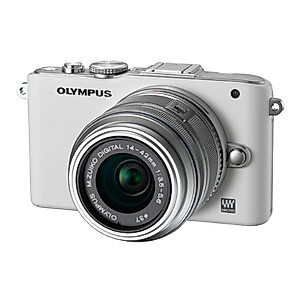 Olympus PEN E-PL3 14-42mm 12.3 MP Mirrorless Digital Camera with CMOS Sensor and 3x Optical Zoom (White) - International Version (No Warranty)