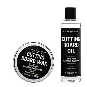 Caron & Doucet - Cutting Board & Butcher Block Conditioning Oil & Wood Finishing Wax Bundle | 100% Plant-Based & Vegan, Best for Wood & Bamboo Conditioning & Sealing | Does NOT Contain Mineral Oil!