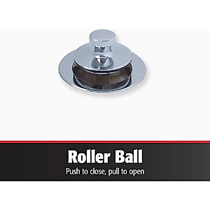 Plumb Pak K826-36PC Universal Roller Ball Tub Stopper, Polished Chrome