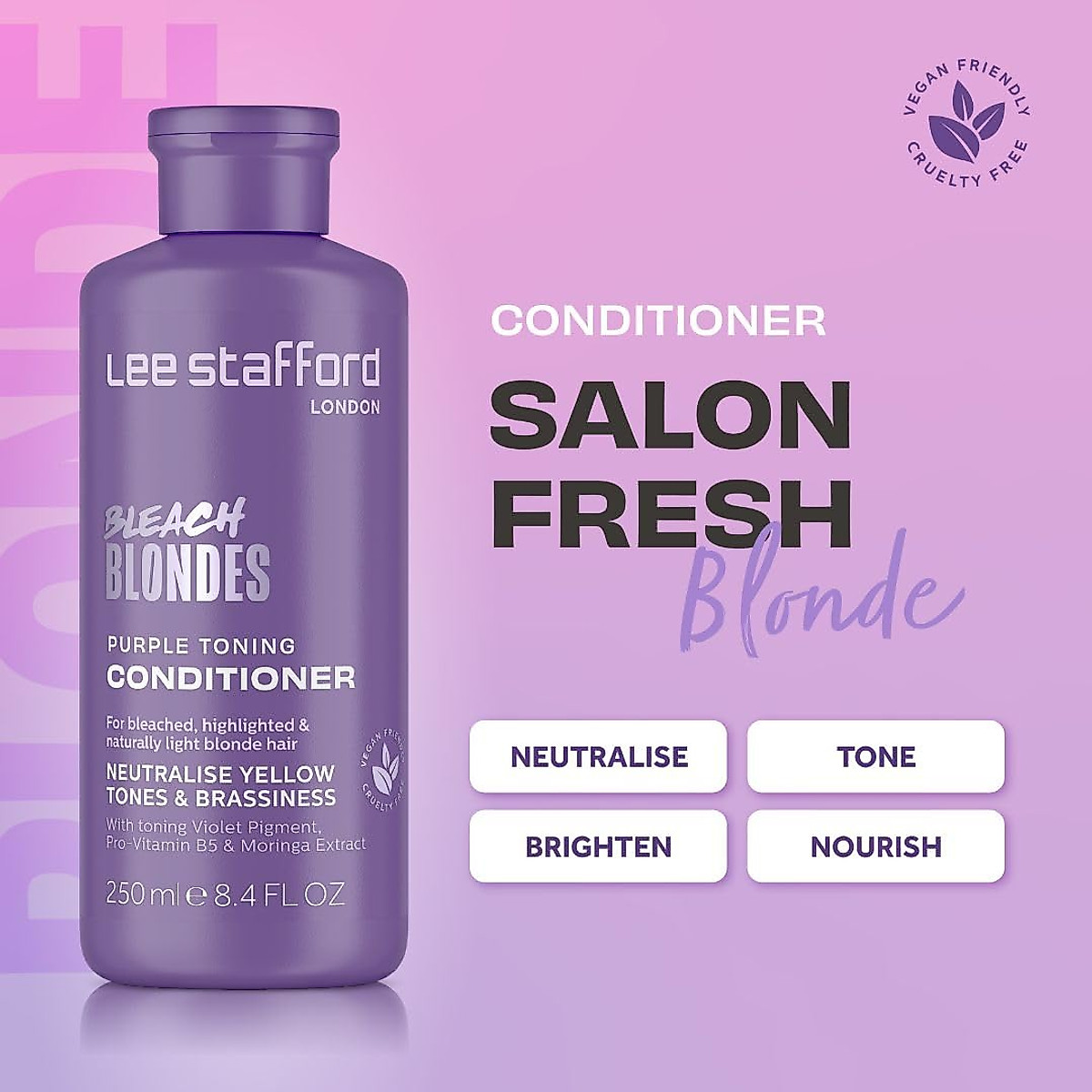 Lee Stafford Bleach Blondes Purple Toning Conditioner For Coloured Hairs | 250ml