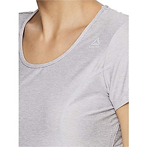 Reebok Women's Gym & Workout T-Shirt - Dynamic Fitted Performance Short Sleeve Athletic Top, Dynamic Ss Silver Sconce Heather, X-Large