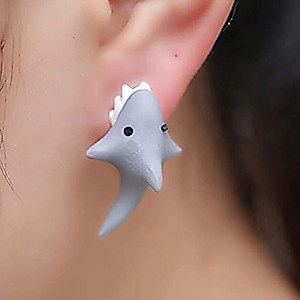 BTSEURY Stud Earrings for Girls Women,Earrings Simple, Cute Animal Bite Earring Fashion 3D Animal Clay Handmade Polymer Animal Earrings
