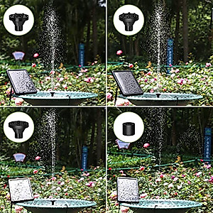 AISITIN 5W Solar Fountain Pump DIY Kit, Bird Bath Solar Water Fountain with 4 Nozzles for Garden/Outdoor, with 3.2ft Water Pipe and Stake, Solar Powered Fountain for Garden, Ponds, Pool, Outdoor
