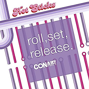 Conair HOT STICKS, Silicone Hot Roller Set with 7 Small and 7 Medium Rollers, No Clips Needed