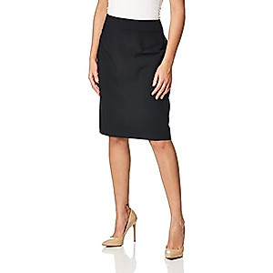 Calvin Klein Women's Straight Fit Suit Skirt (Regular and Plus Sizes), Navy, 12