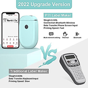 Marklife P11 Label Maker Machine with 4 Rolls Tape,Mini Thermal Wireless Inkless Sticker Printer Machine for Home Kitchen Office Organization