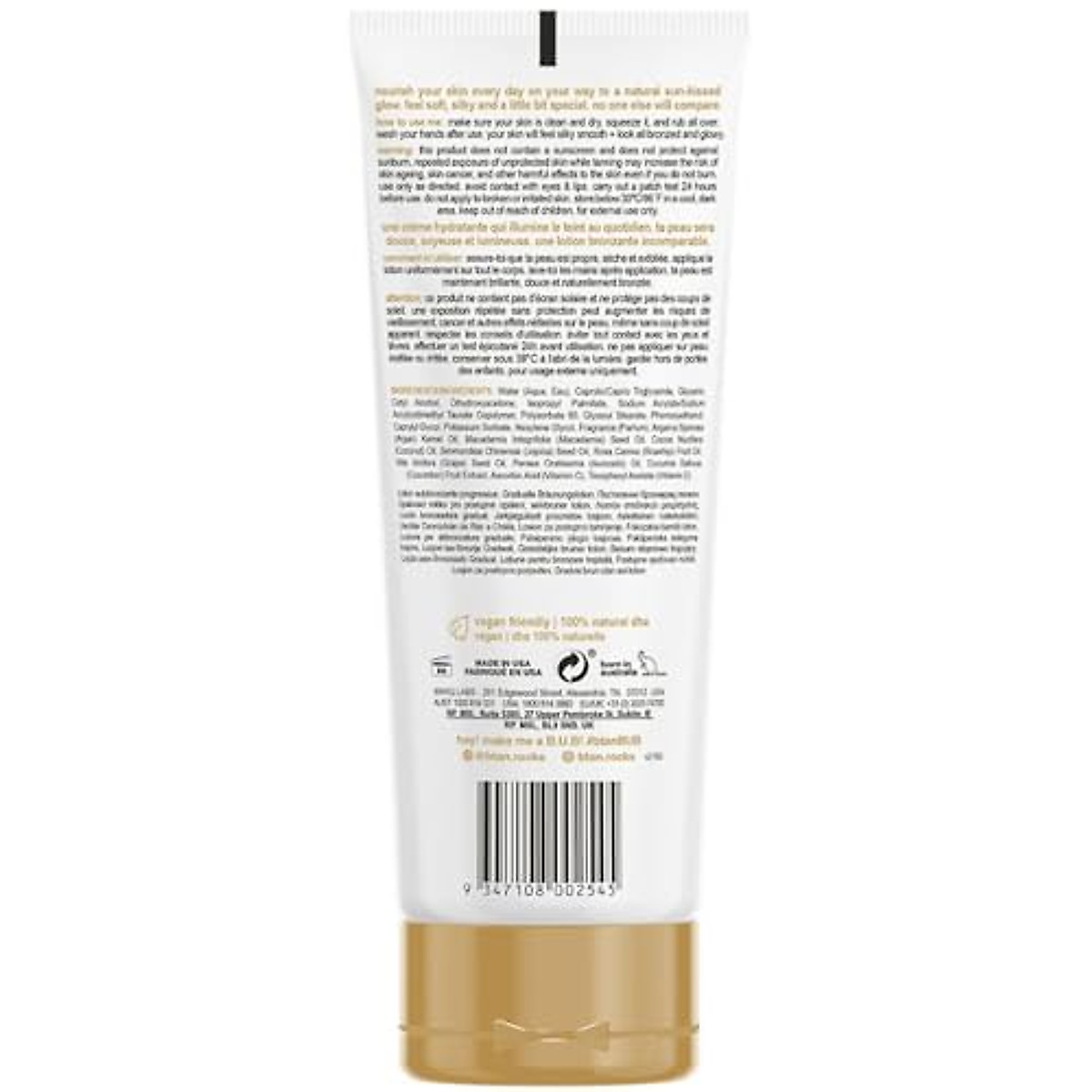 b.tan Light Gradual Self Tanning Lotion | It's Love - Daily Moisturizing Body Lotion That Gives a Hint of Color, Keeps Skin Hydrated, Silky + Smooth, Vegan, Cruelty & Paraben Free, 236ml