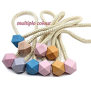 Anller 2 Pieces Magnetic Curtain Tiebacks, 16 Inch Decorative Curtain Holdbacks, Drapery Tiebacks for Window Décor, Purple & Blue