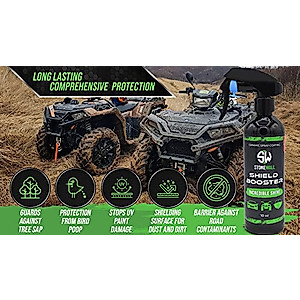 Shield Booster-Stonewall Ceramic Spray - High Gloss Armor Coating for Detailing and Incredible Shine With Microfiber Polish Cloth and Auto Sponge Applicator- Water Repelling Hydrophobic Spray