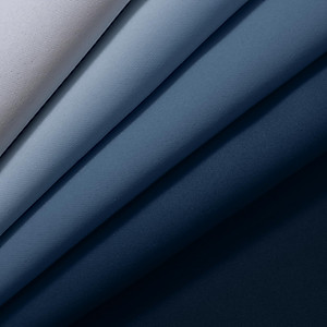 Yakamok Light Blocking Ombre Curtains, Room Darkening Thermal Insulated Gradient Color Curtains, Rod Pocket Window Drapes for Living Room/Bedroom (Blue and Greyish White, 2 Panels, 52W x 84L Inch)