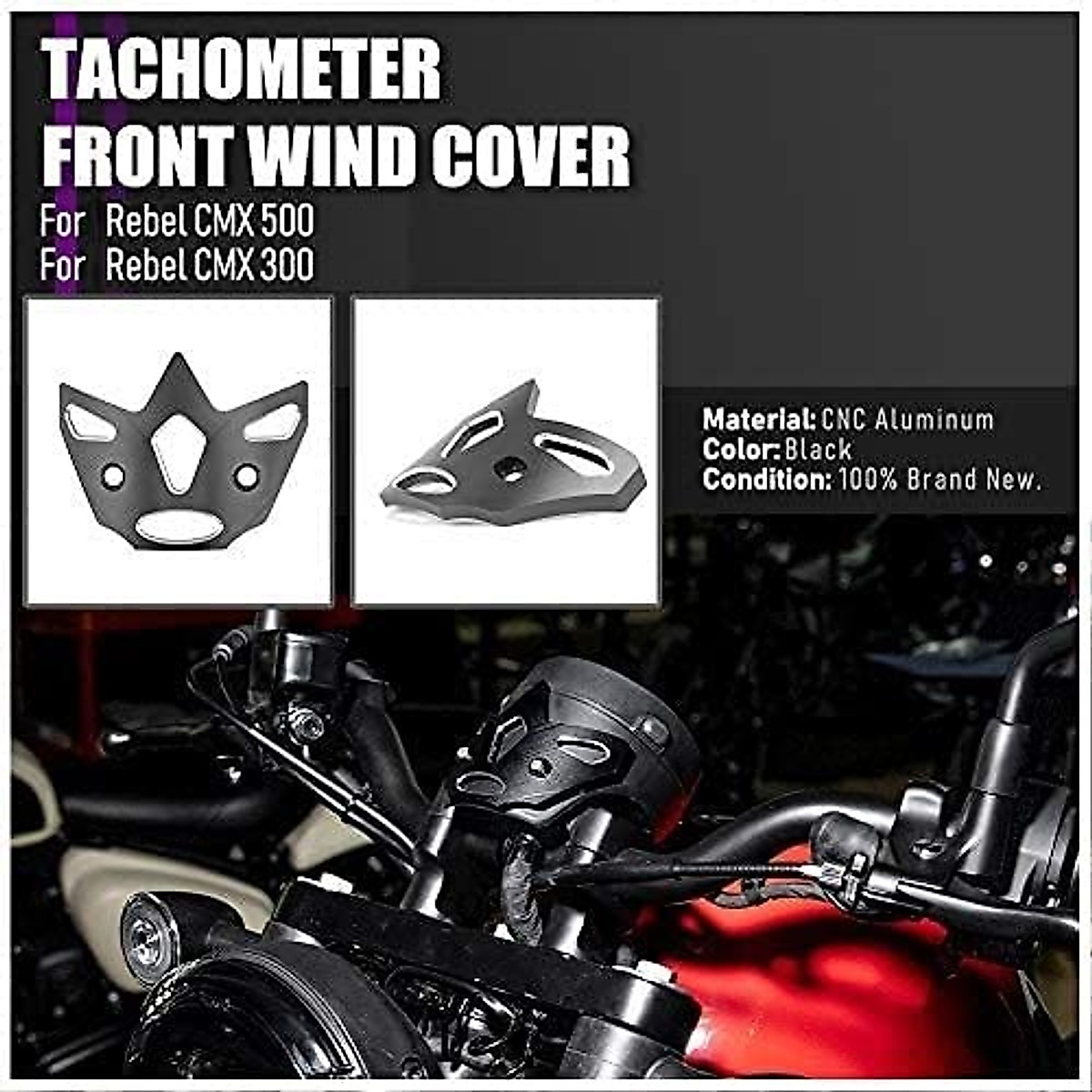Motorcycle Speedo Meter Speedometer Dashboard Instrument Front Decoration Cover Fairing Cover Trim for 17-21 Rebel CMX 500 300 CMX500 CMX300 Accessoires Parts 2017 2018 2019 2020 2021 (Gold)