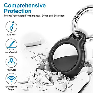 Ainiv Holder Case for AirTags, Waterproof Protective Case for AirTags, Ultra Light Anti-Scratch Protective AirTag with Keychain, Item Finders for Pets, Luggage, Wallet, Backpacks-Black