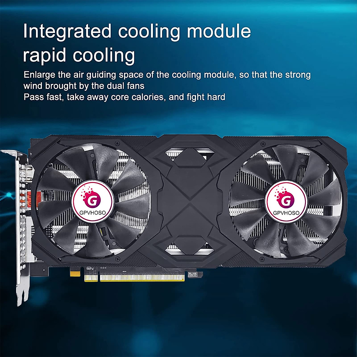 GPVHOSO RX580 8G Graphics Card, 8GB GDDR5 (256bit) Graphics Card2048SP, GDDR5, 256 Bit, with Dual Fan Cooling System, HDMI, DP, PCI, DVI-Output, Express 3.0, for Computer Gaming Video Editing