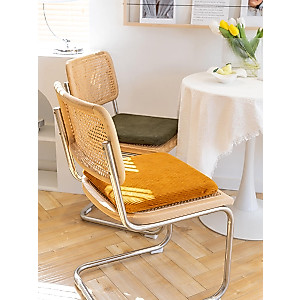 Memory Foam Chair Cushions for Dining Chair Pads Square 18" x 18" Thick Reversible Seat Cushion for Kitchen Living Room Office Chair Seat Cover Machine Washable (18" x 18", Coffee)