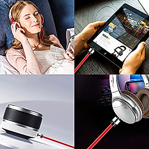 Replacement Red Aux Auxiliary Pro and Detox Edition Cable Wire Cord for Monster Solo Beats Studio Headphones by Dr Dre Solo Studio Solohd Headphones Cable