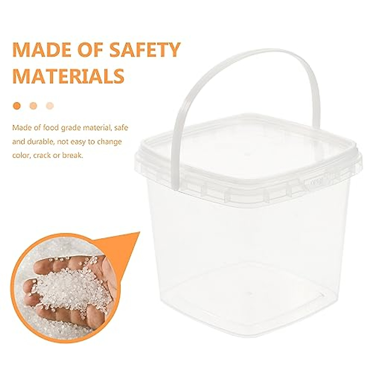 ULTECHNOVO Clear Buckets with Lid, 10pcs Clear Ice Cream Bucket Reusable Freezer Storage Tubs Food Storage Containers for Homemade Ice Cream Meal Prep Yogurt Soup 500ml