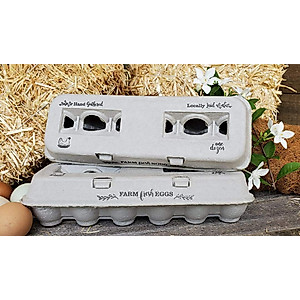 250 Egg Cartons – Vintage Design with Blank Center for Your Custom Stamp at a Cheap Bulk Price, 100% Recycled Biodegradable Cardboard Cartons, Sturdy & Reusable, Holds Small to XL Chicken Eggs