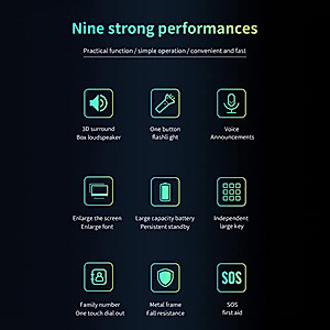 Unlocked Senior Cell Phone, Big Button Dual SIM Senior Phone, Easy to Use Mobile Phone with Large Capacity Battery, Flashlight, SOS Key, Voice Recorder, Calendar, Alarm Clock, Calculator, Green