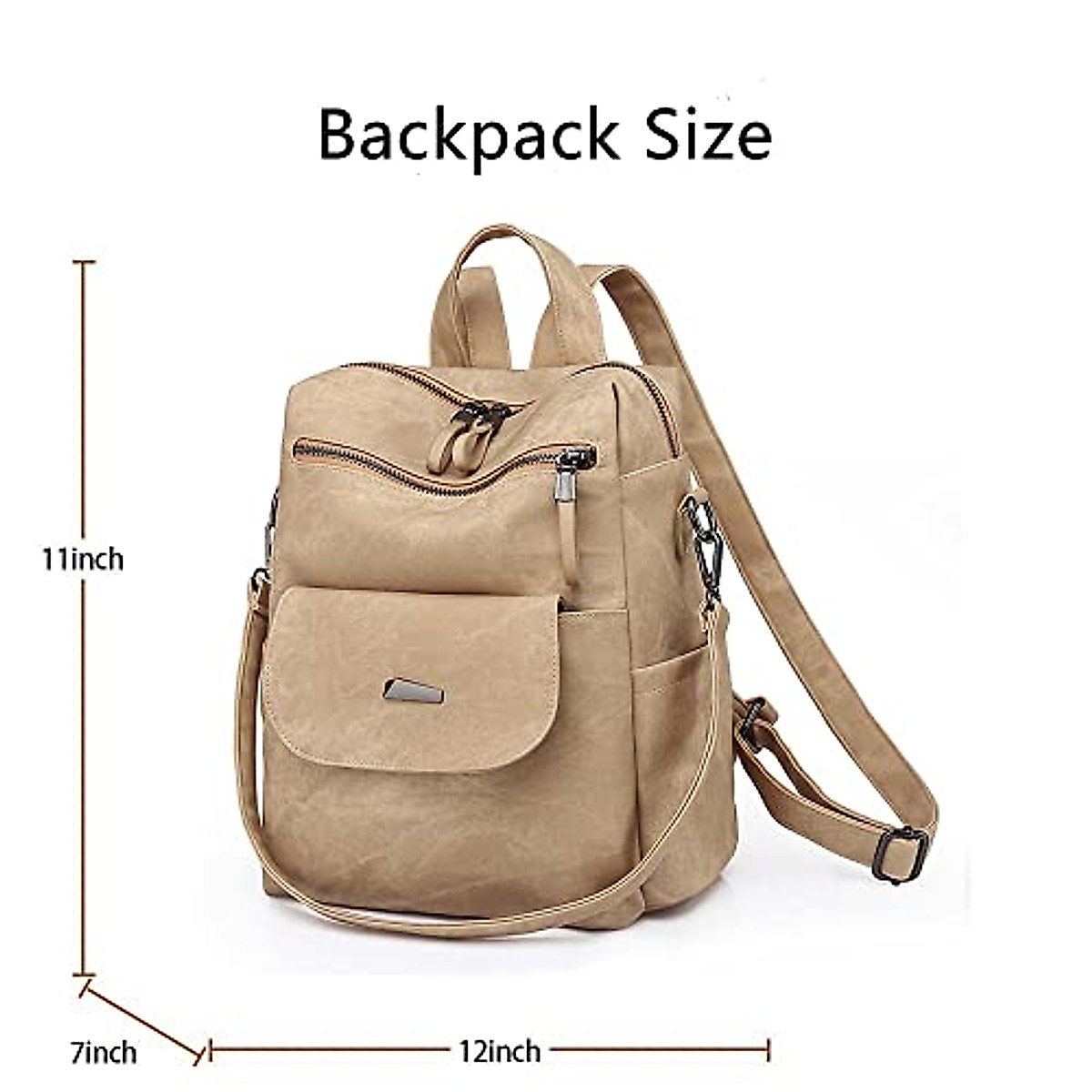 Pu Leather Backpack Purse For Women Fashion Multipurpose Design Daypack Handbag Ladies Shoulder Bags Travel Backpack