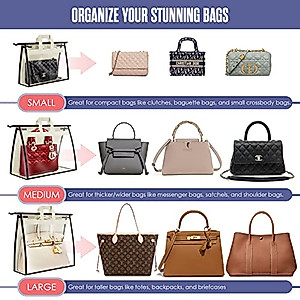 Purse Storage, Handbag Organizer, Dust Protector Bag, 10 Pack, 3 Sizes, Plastic, Clear Bags For Purses And Handbags, Bulk Closet Organizers, Anti Duster Covers, Designer Dustbag Cover | Houseables