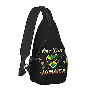 Cute Jamaica Flag Sling Bag Crossbody Chest Daypack Casual Backpack Jamaican Shoulder Bags for Women Men