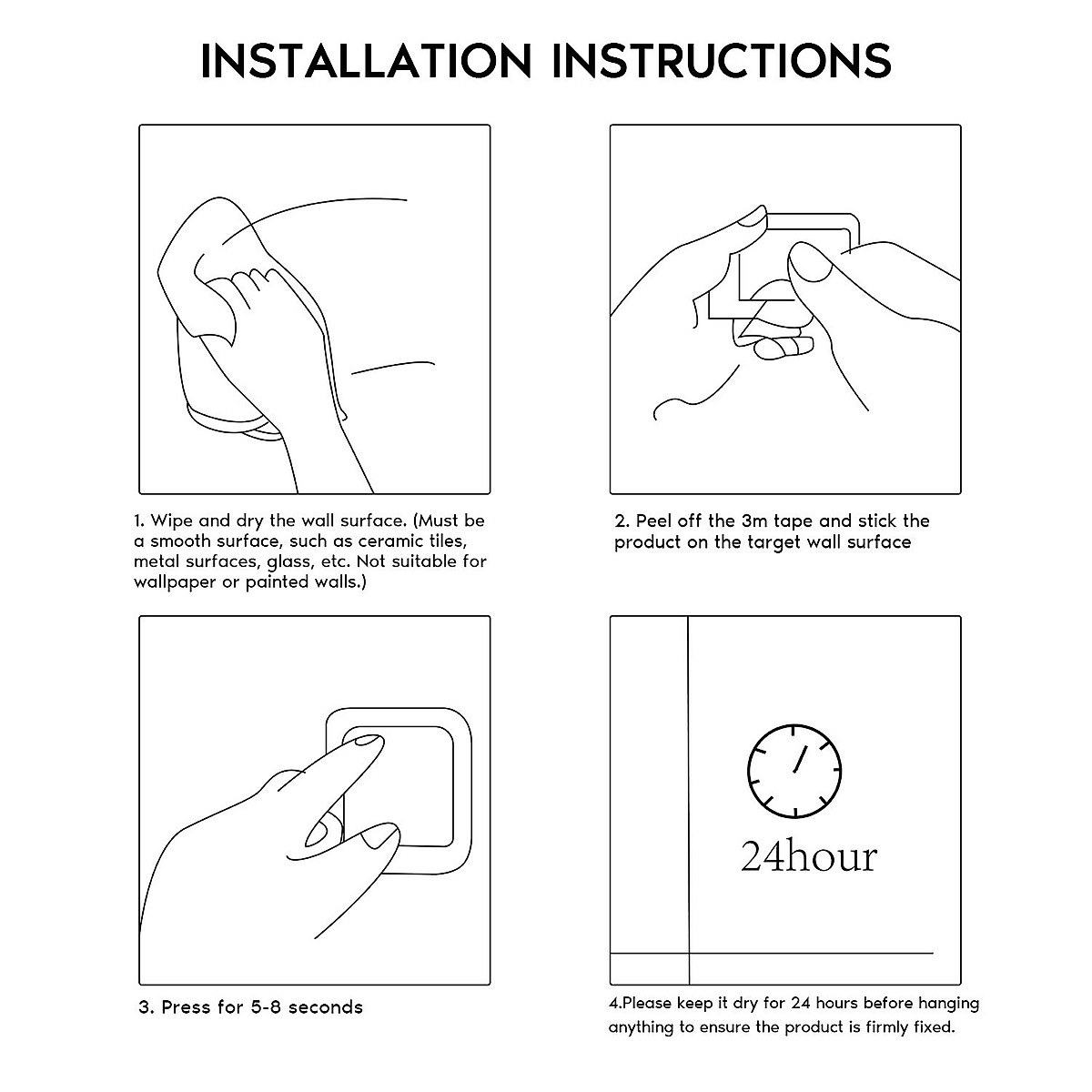 Taozun White Towel Rack, Self Adhesive Hand Towel Holder Towel Ring, Stainless Steel Towel Bar for Bathroom or Kitchen Wall