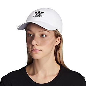 adidas Originals Women's Relaxed Fit Adjustable Strapback Cap, White/Black, One Size