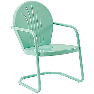 Crosley Furniture CO1001A-AQ Griffith Retro Metal Outdoor Chair, Aqua