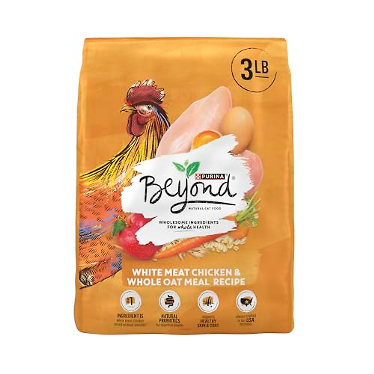 Purina Beyond Natural Dry Cat Food Wholesome Ingredients for Whole Health White Meat Chicken and Whole Oat Meal Recipe - 3 lb. Bag