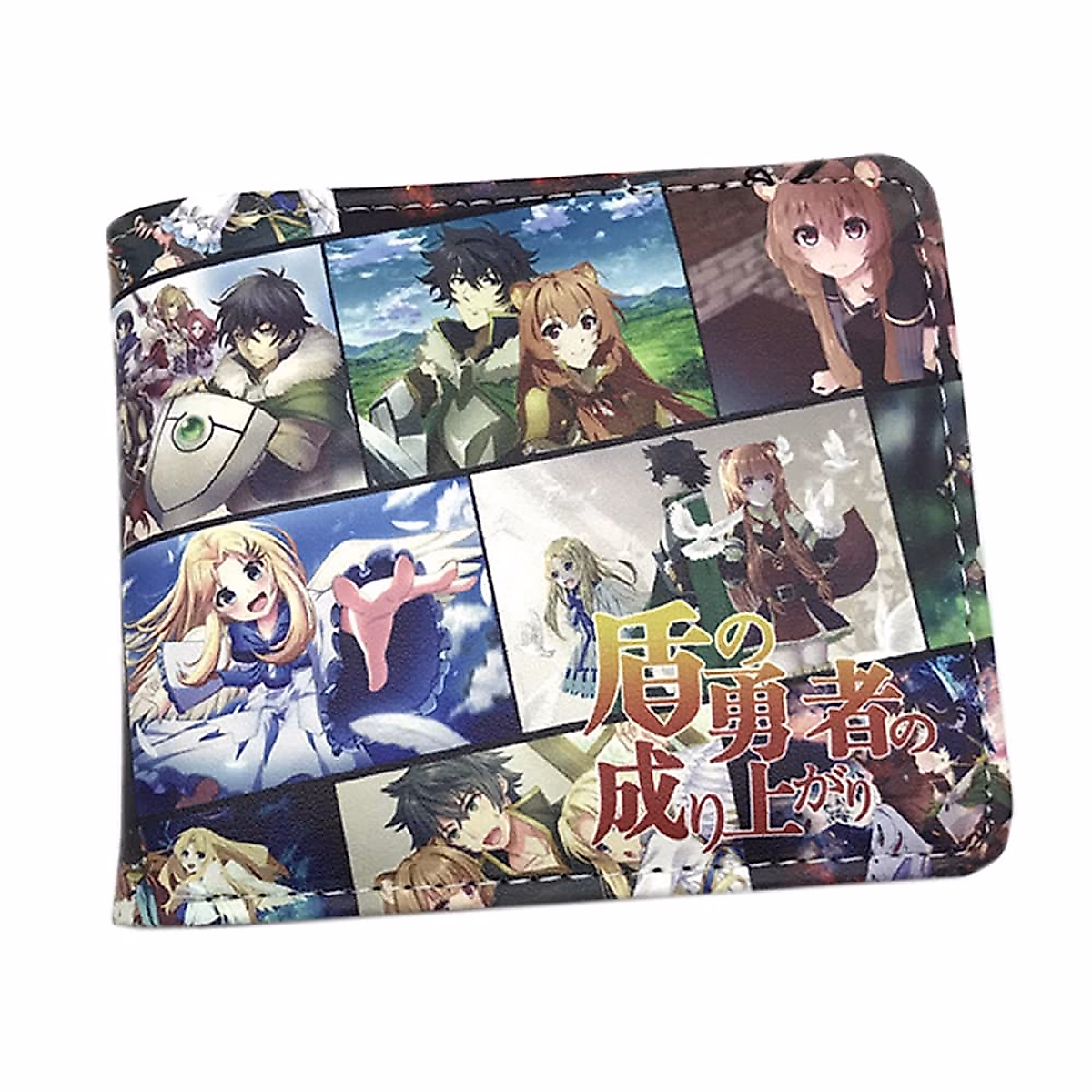 VYULE The Rising of The Shield Hero Wallet Slim Bifold Wallet Anime Cartoon Cosplay PU Leather Short Purse Credit Card Holder Organizer