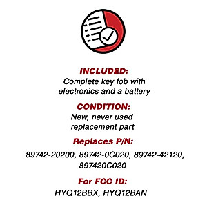 2X KeylessOption Remote Key Fob 2btn for Toyota (HYQ12BBX,HYQ12BAN, HYQ1512Y)