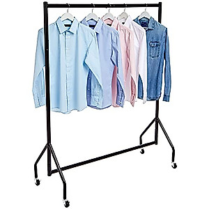 Amazon Basics Heavy Duty Rolling Garment Rack, Hanging Clothes Organizer Rail for Display and Storage, 48 x 60 Inches - Black