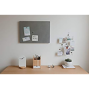Umbra Bulletboard – Cork Board, Bulletin Board and Magnetic Board for walls – Modern Look with Dual Surface Design – Includes 12 Pushpins and 12 Magnets, 21x15 Inches