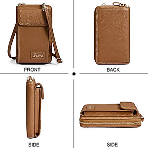 S-ZONE Women RFID Blocking Small Crossbody Cell Phone Purse Bag Wallet 2.0 Version
