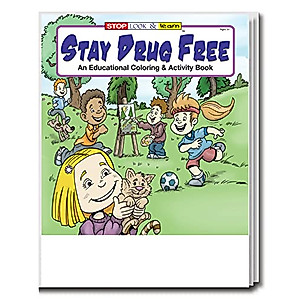 ZOCO - Stay Drug Free - Coloring Books (25 Bulk Pack, Without Crayons) - Community Outreach, Anti-Drug Awareness Safety - Educational Games, Puzzles, Activities for Kids