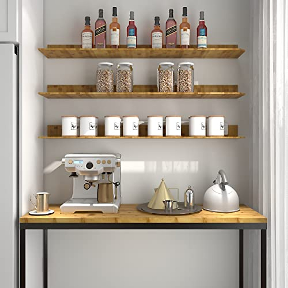 Home Soft Things Eco-Friendly Natural Bamboo Thick Tabletop, Parallel Pressure, 60" x 30" x 1.375" H, Boonliving Rectangular Rustic Solid Wood Slab Desk Table Top Countertop for Home and Office