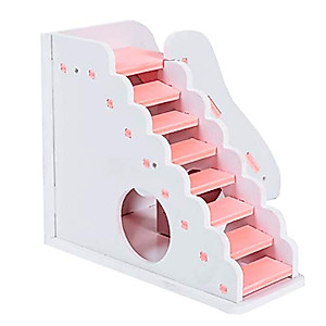 Ipetboom Wooden Hamster House with Stair Ladder Slides Small Animals Hideout Funny Climbing Exercise Toy Guinea Pig Cage Accessories for Chinchillas Rabbits Ferrets