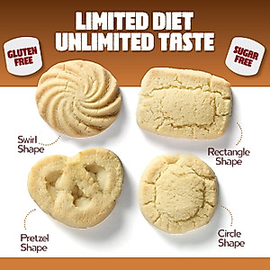 Gluten Free Sugar Free Butter Cookies 40 Count Traditional Danish Cookies, Premium Assorted Shortbread cookies for Diabetics (1 Pk, 12 Ounce)