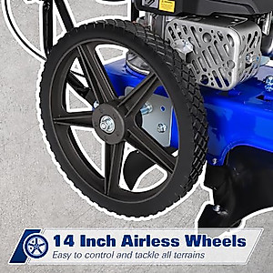 BILT HARD Walk Behind String Trimmer, 160cc 4-Cycle Gas String Mower, 22 Inch Cutting Diameter, Push Weed Eater with 14 Inch Flat Free Wheels, Brush Hog Mower for Farm, Lawn, Yard