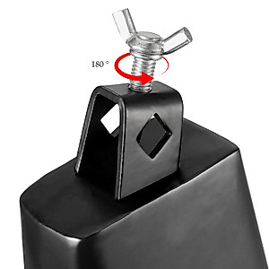 MAHIONG 2 Pack 9 Inch Cow Bell, Metal Noise Makers with Stick, Black Cowbell Percussion Instrument for Drum Set, Hand Percussion Cowbell for Sporting Events, School, Wedding, Farm